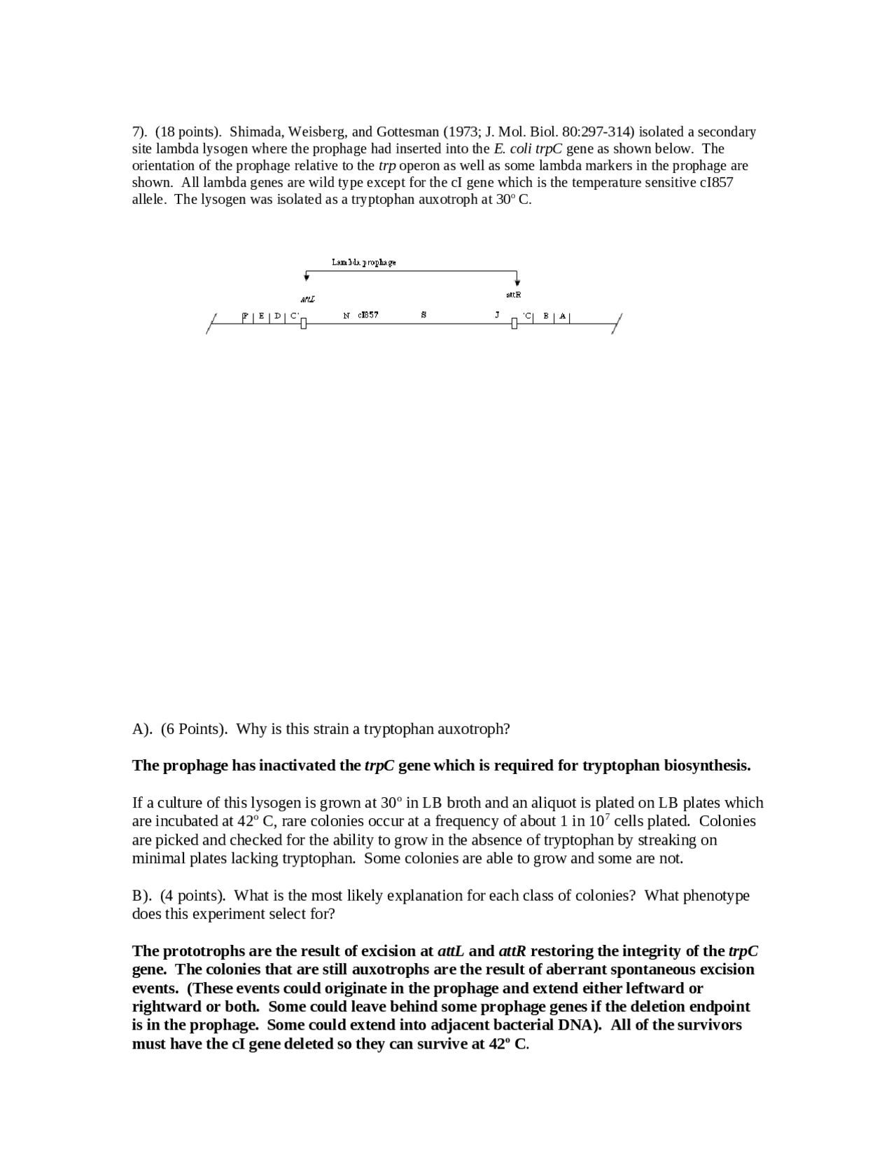 Questions On Microbial Genetics Examination 2 Mcb 421 Docsity
