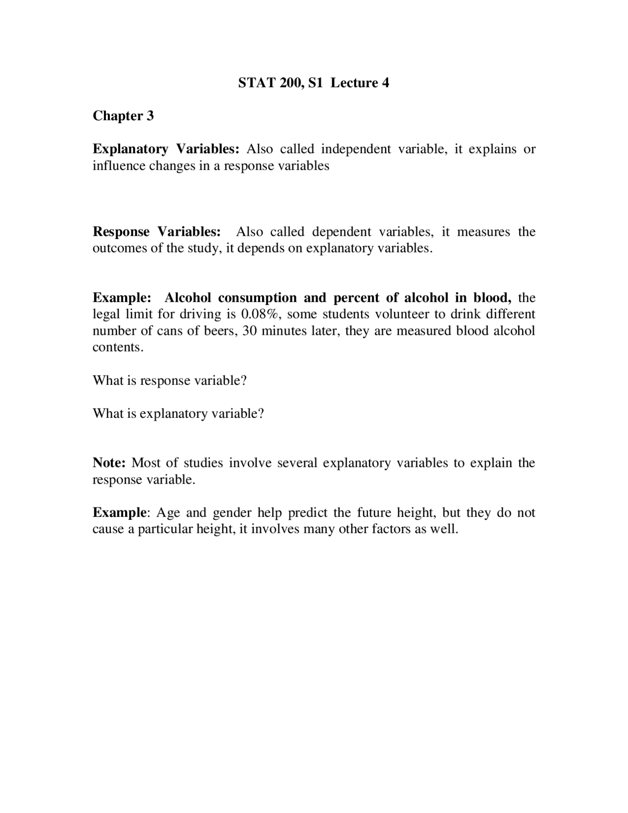 Elementary Statistics Lecture Notes Stat 200 Docsity