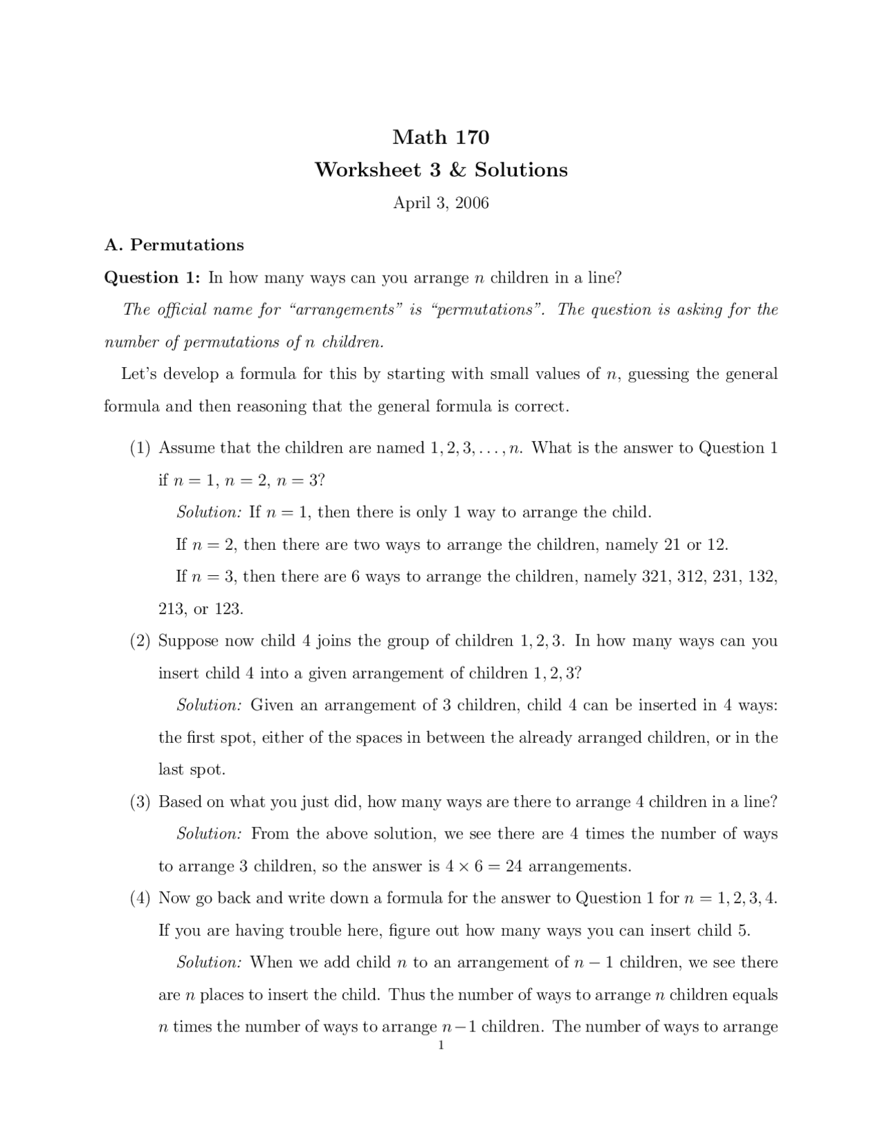 Worksheet 3 With Solutions Math For Elementary School Teachers Math