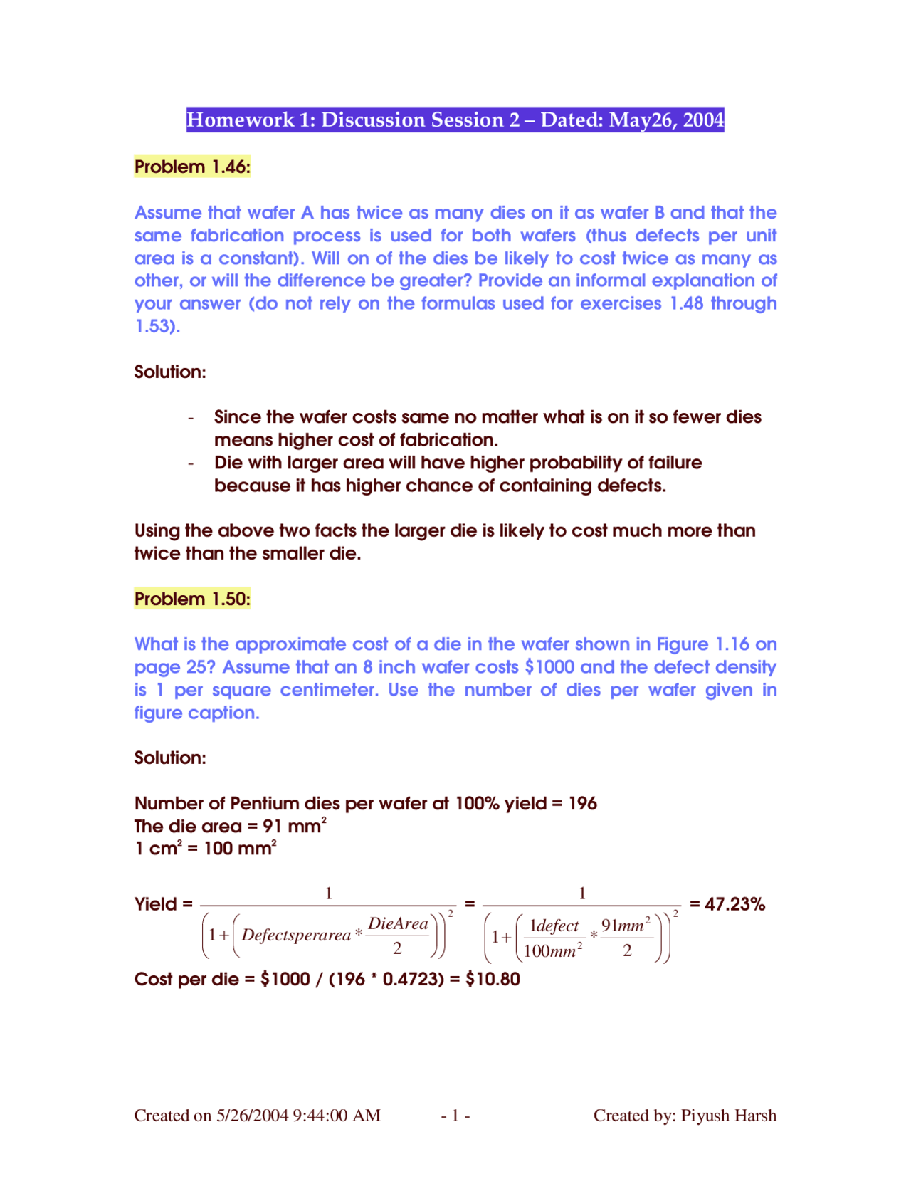 Solutions To Homework 1 Introduction To Computer Organization Cda