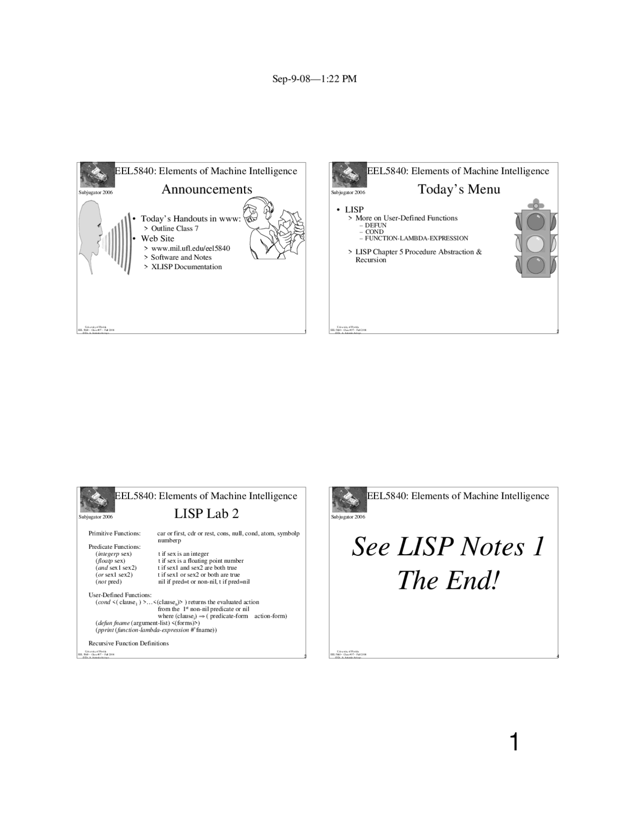 Elements Of Machine Intelligence Lecture Slides Eel 5840 Docsity