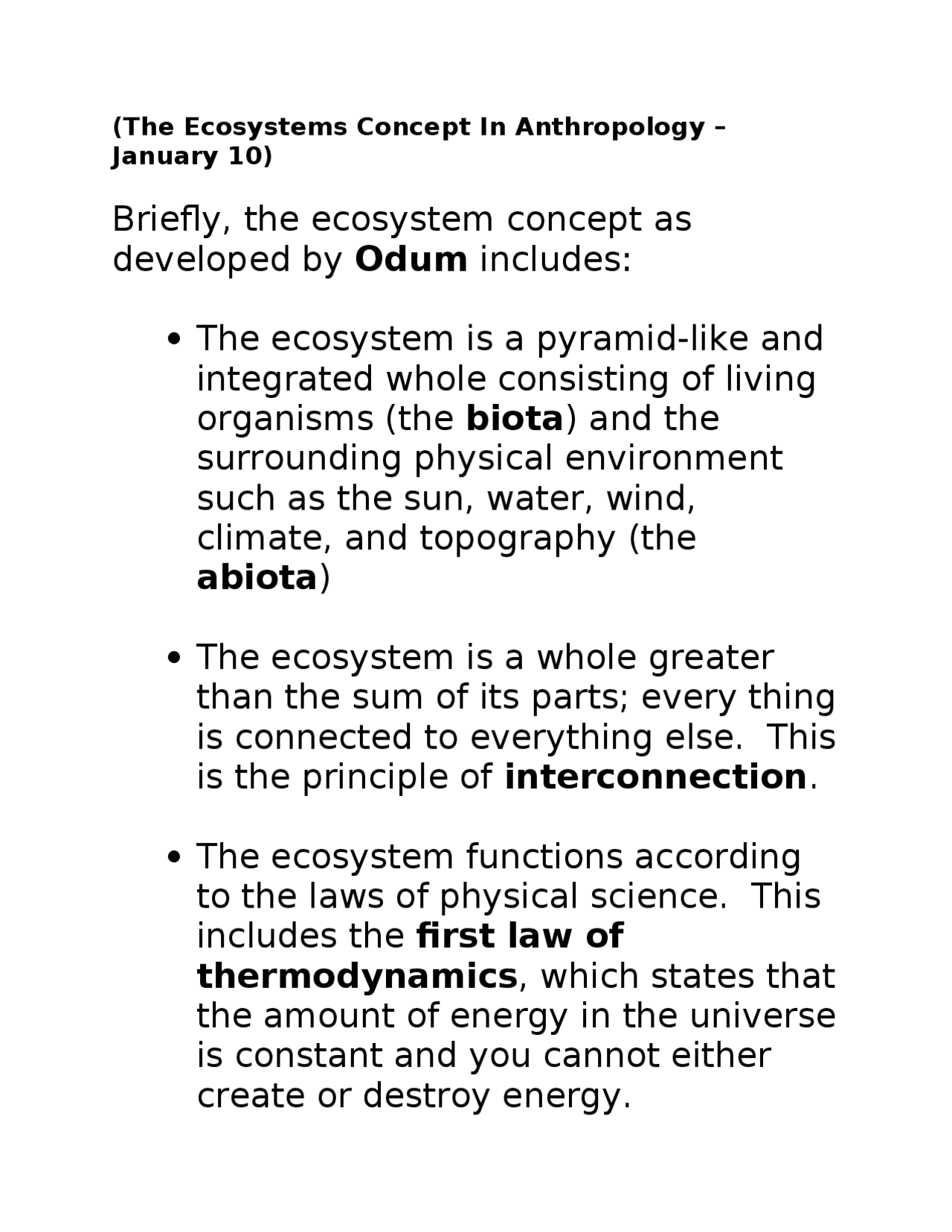 Lecture Notes For Exam Introduction To Environmental Anthropology