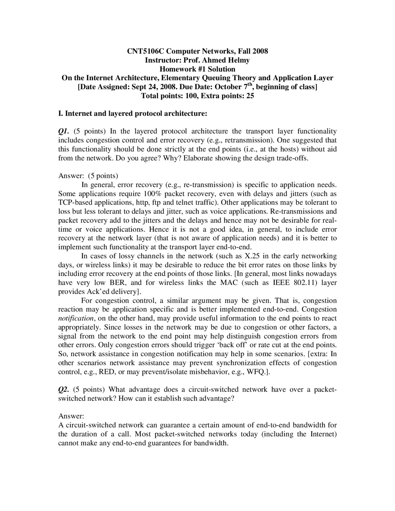 18 Problems With Solutions In Computer Networks Assignment 1 Cnt