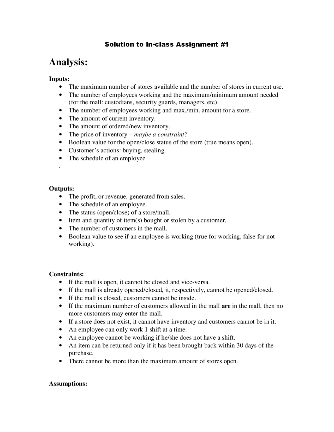 Solutions To Homework 1 Programming For Cis Majors 2 Cis 3023 Docsity