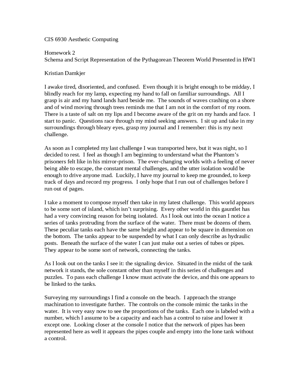 Schema and Script Representation of Pythagorean Theorem World Presented in Homework 1 | CIS 6930 ...