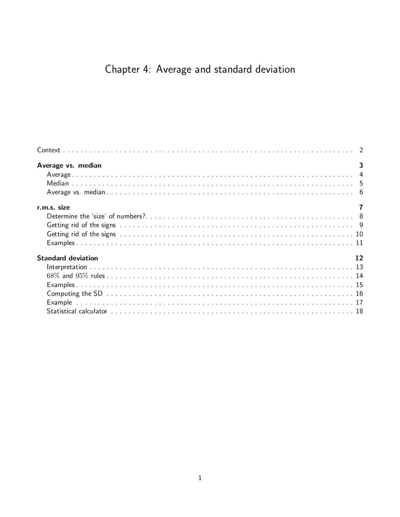 Average and Standard Deviation - Basic Statistics | STAT 220 - Docsity