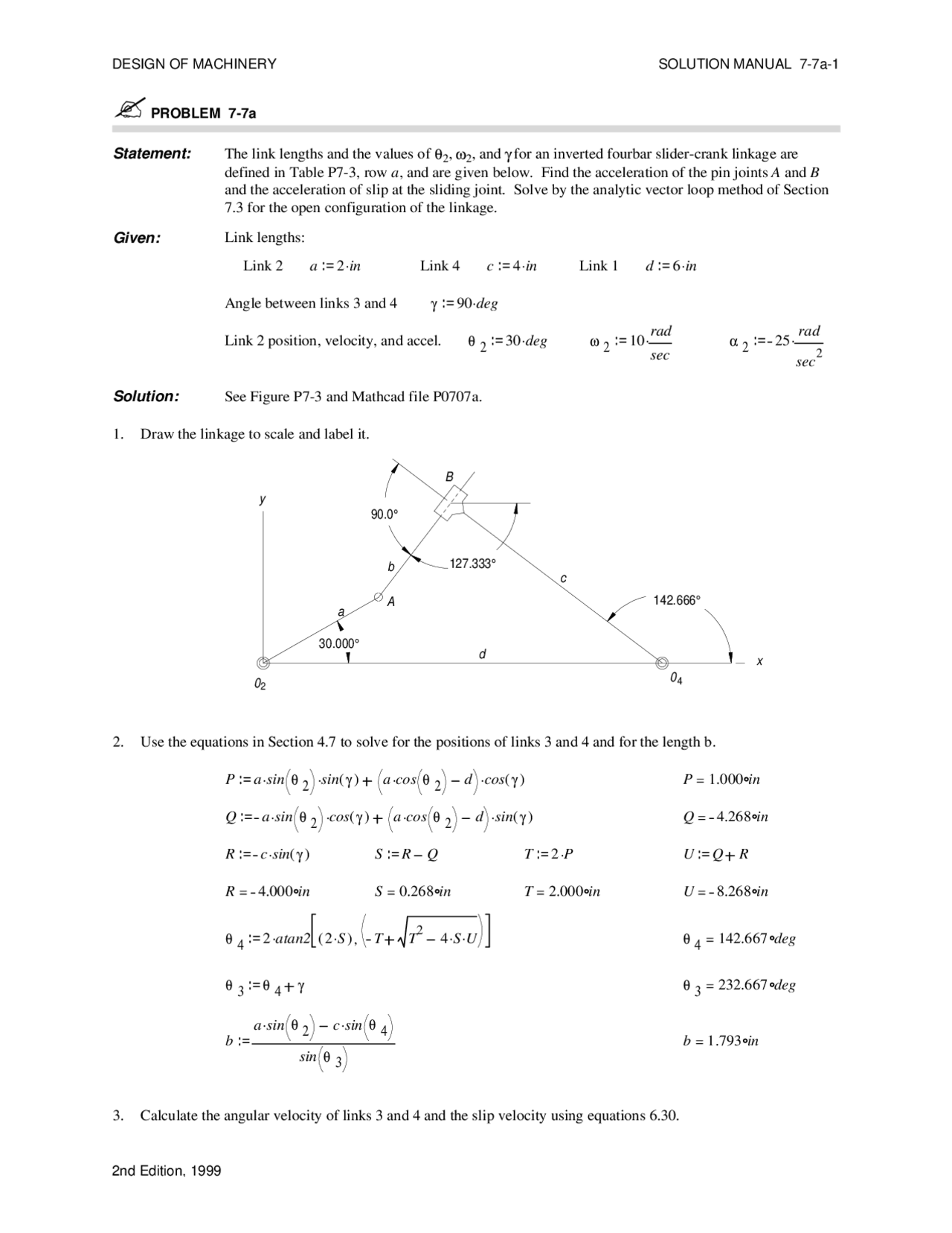 Homework 7 For Design Of Machinery Dynamics Of Machines Mech 324