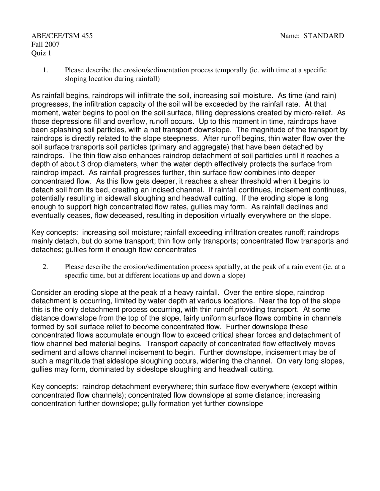 Quiz 1 For Erosion And Sediment Control Tsm 455 Docsity