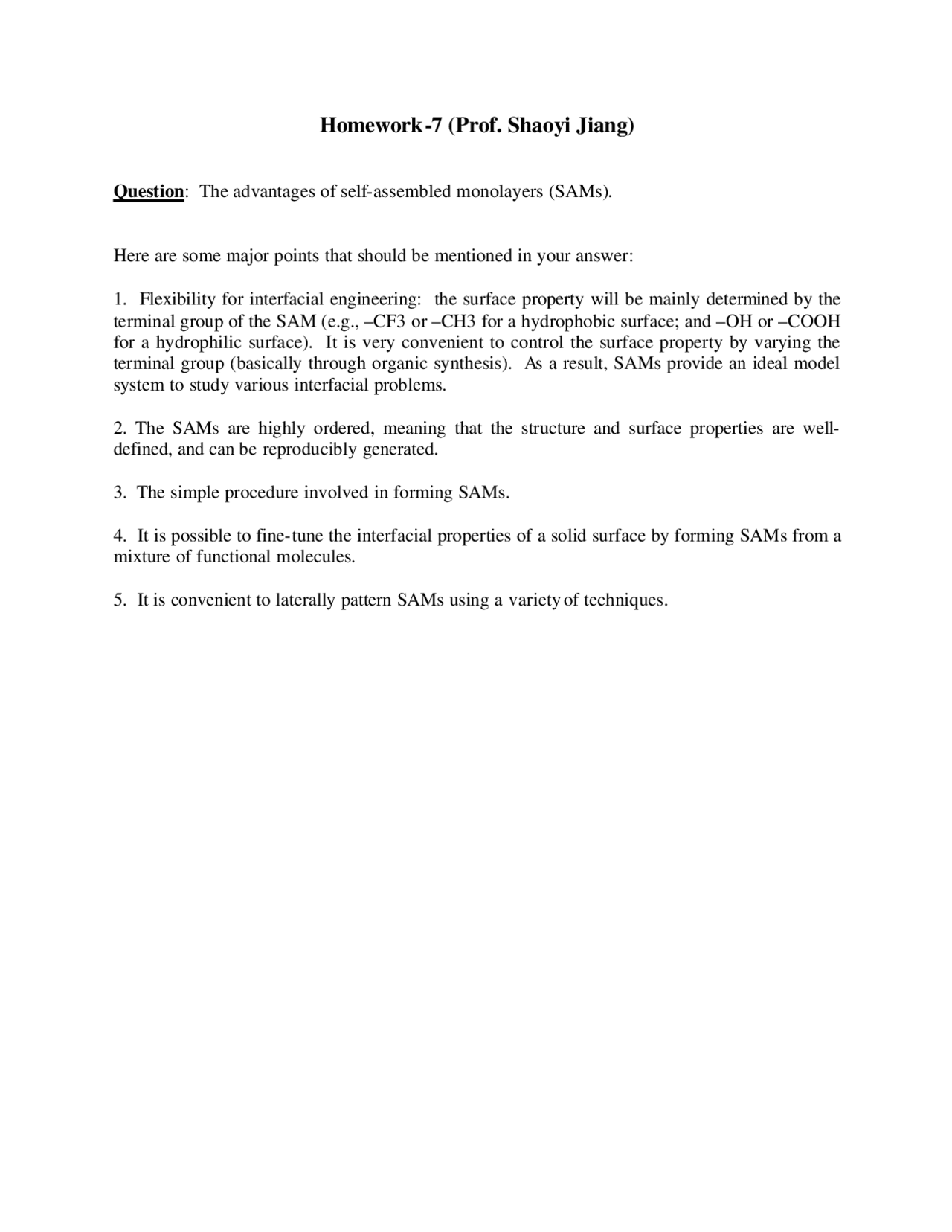 Homework 7 Question - Biophysical Chemistry | CHEM 560 - Docsity