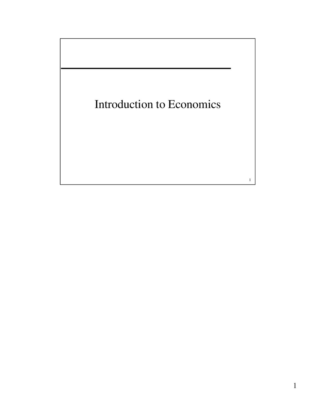Lecture Slides On Introduction To Economics Are 012 Docsity