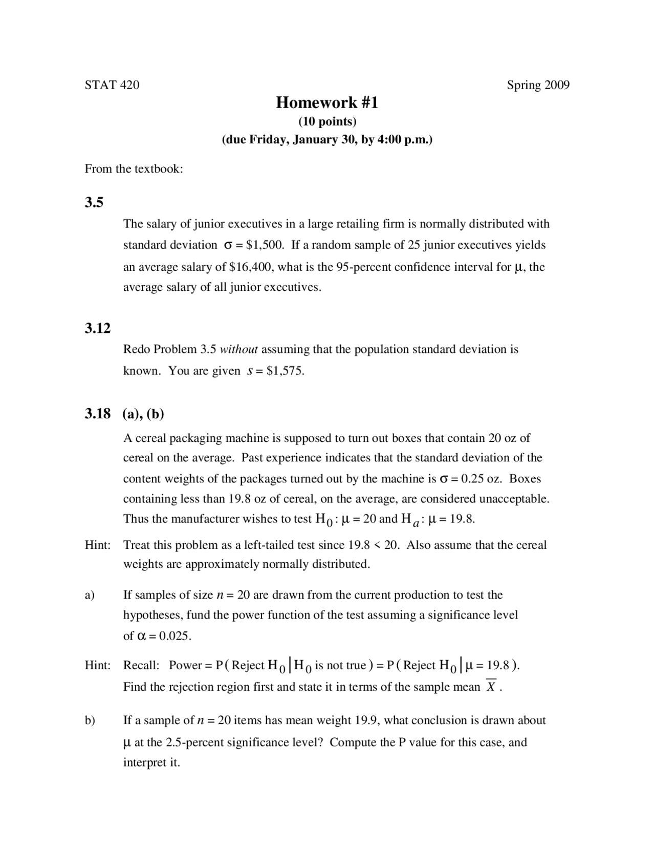 Methods Of Applied Statistics Assignment 9 Stat 420 Docsity