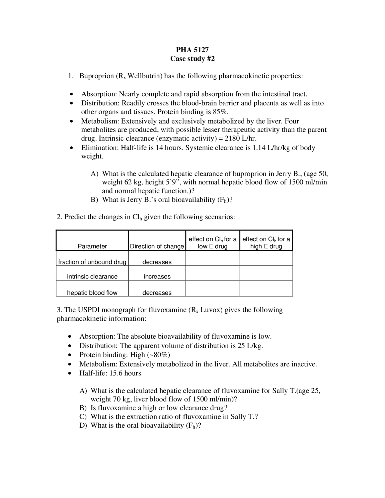Dose Optimization I - Case Study #2 | PHA 5127 - Docsity