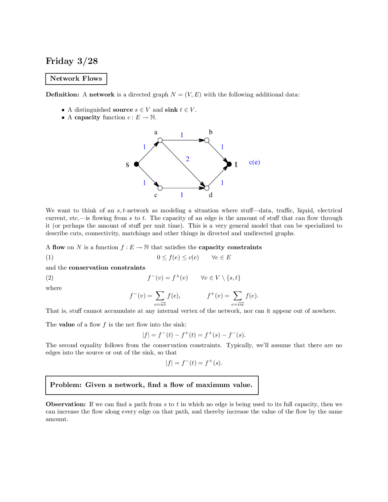 Network Flows Special Topics Linear Regression Math 796 Docsity