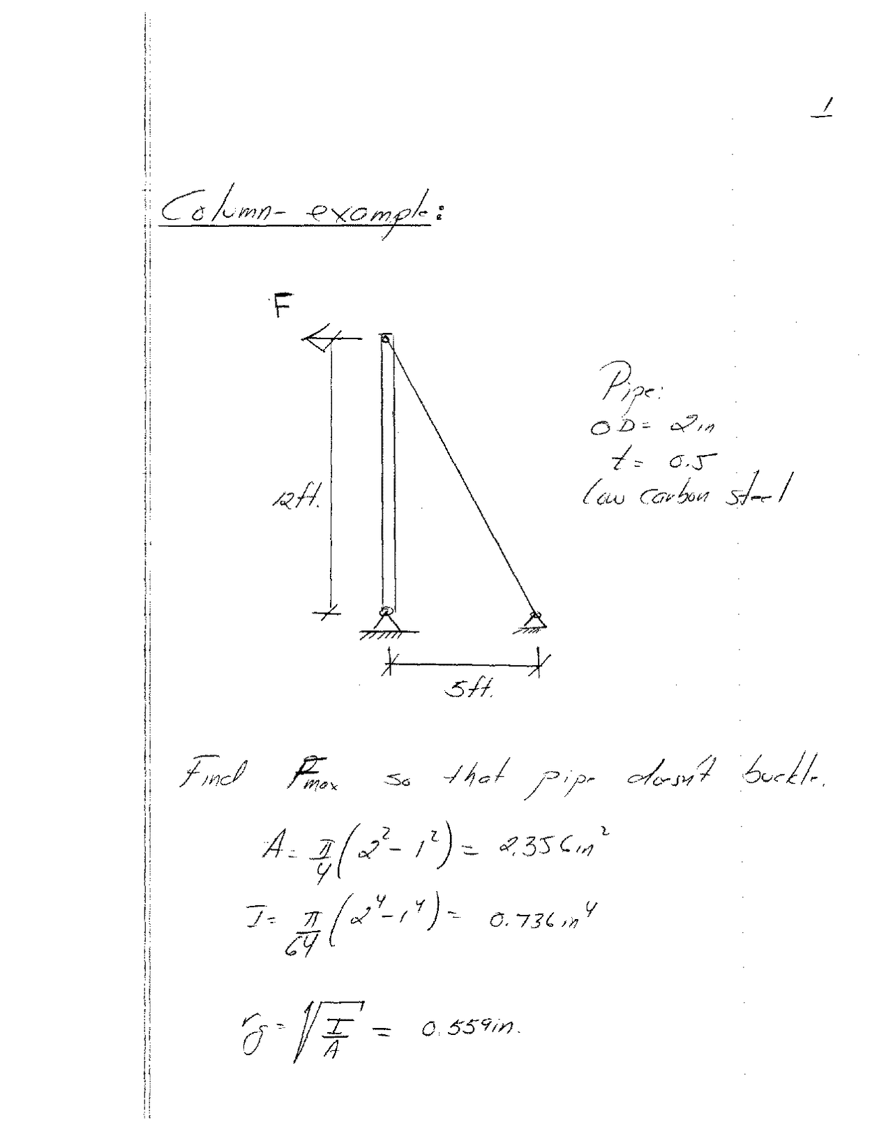 Column Example Handwritten Notes Mae 316 Docsity