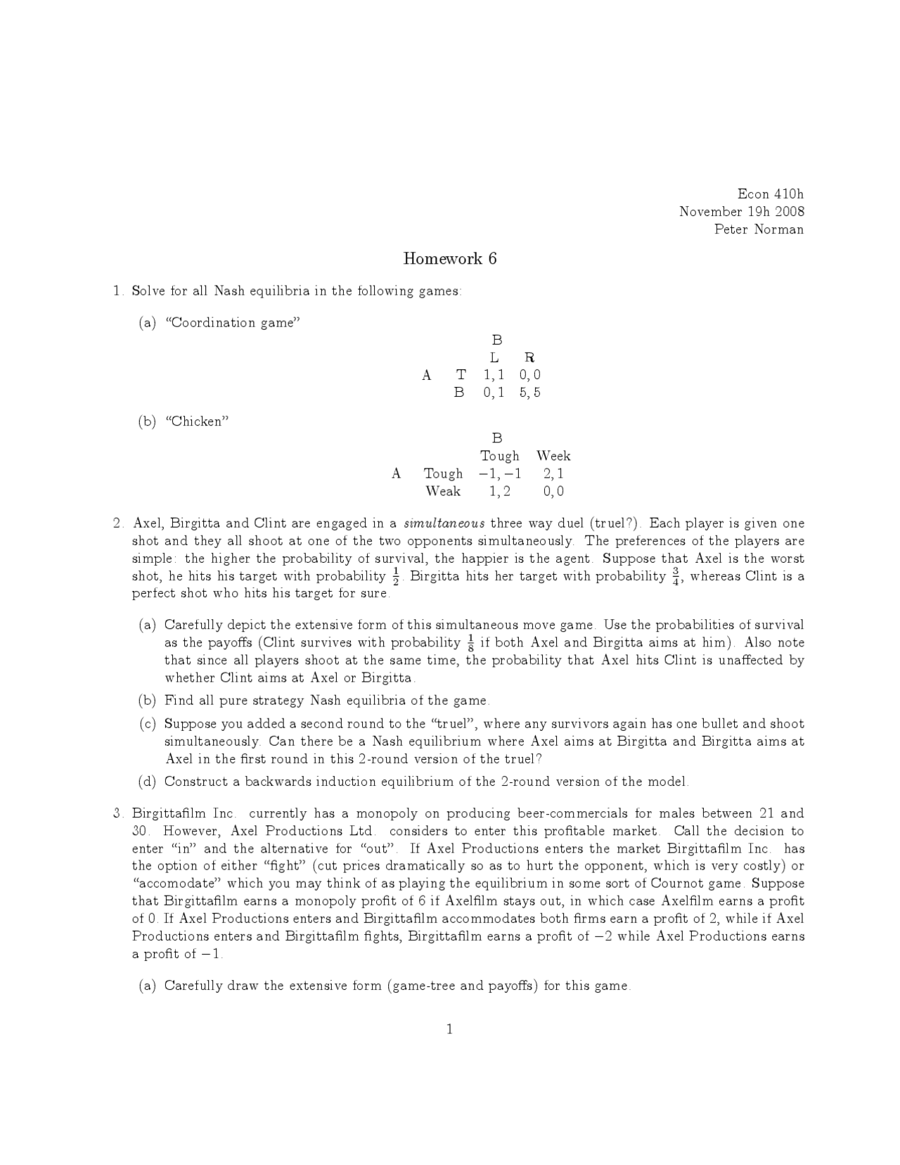 Homework 6 Questions Intermediate Theory Price And Distribution