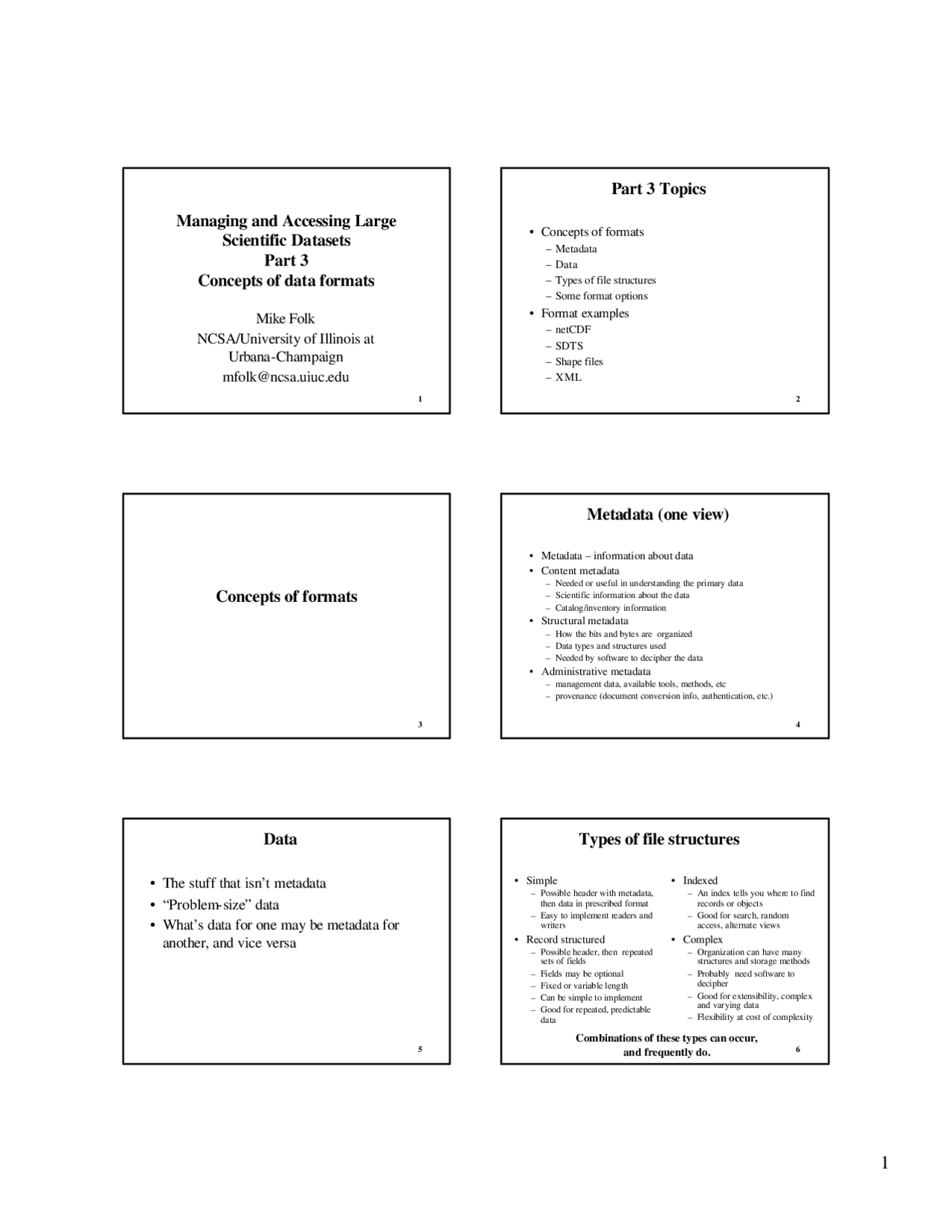 Concepts Of Data Formats Lecture Slides Cee 498 Docsity
