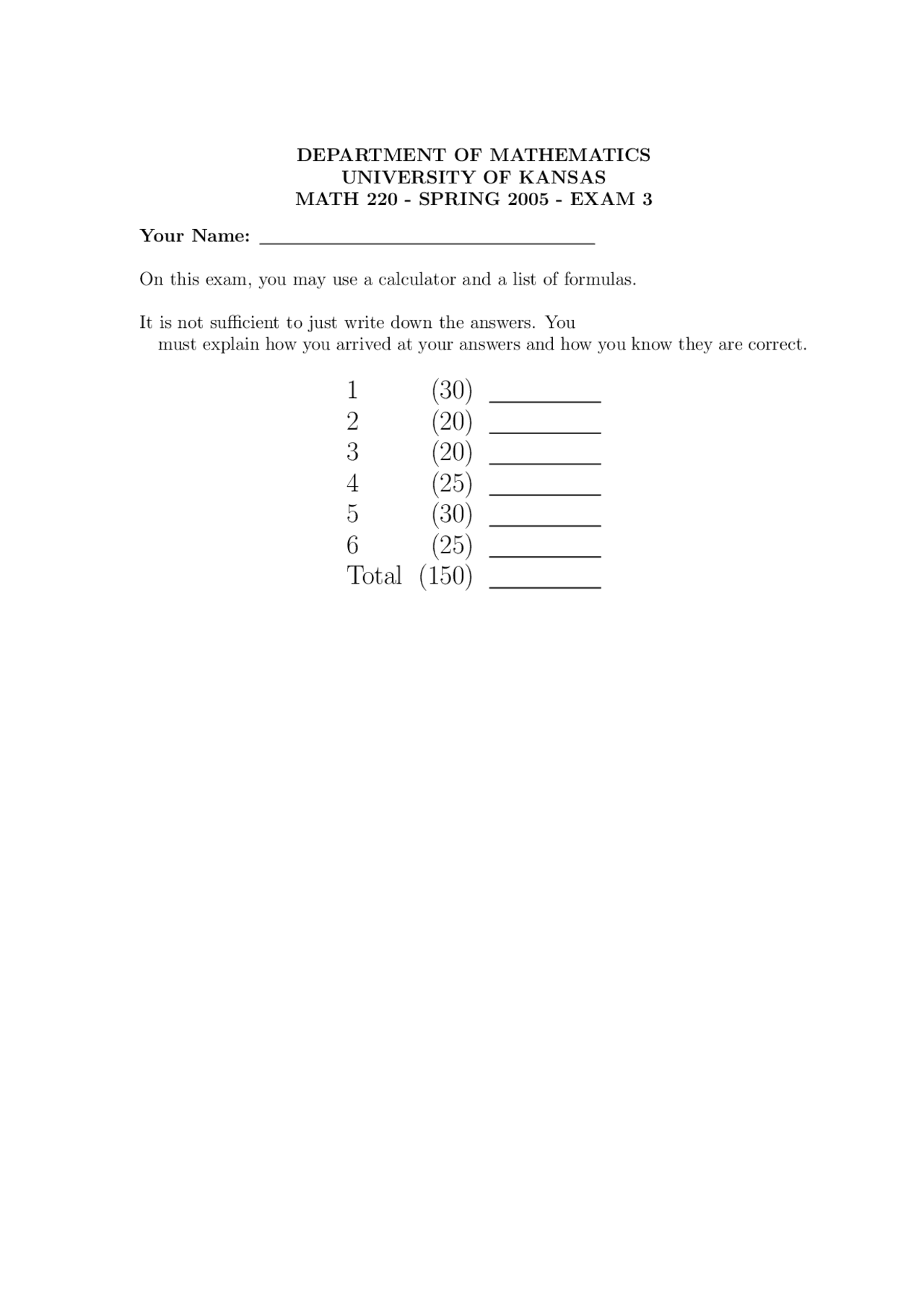 6 Problems On Laplace Transform Exam 3 Math 220 Docsity