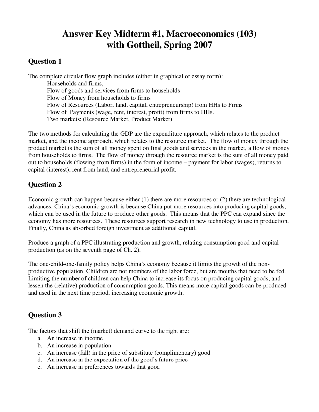 6 Solved Questions on Macroeconomic Principles - Midterm Exam 1 | ECON 103 | Papers Introduction ...