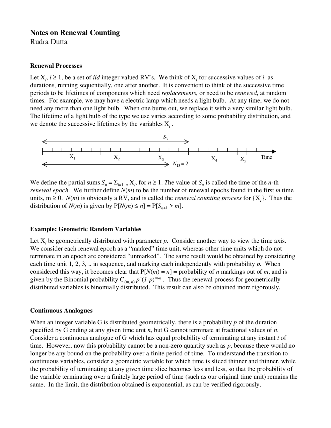 Notes On Renewal Counting Computer Networks Csc 570 Docsity