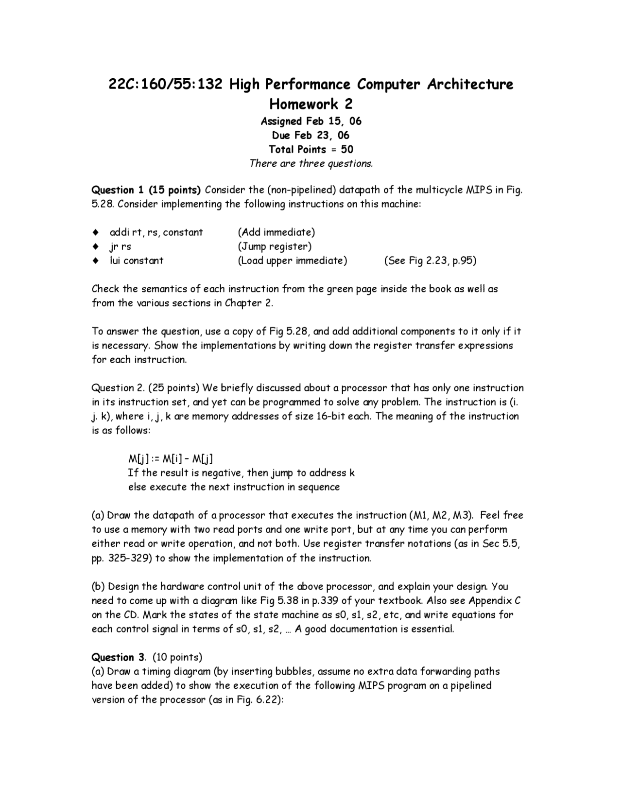Data path of Multicycle MIPS - High Performance Computer Architecture | 22C 160 - Docsity