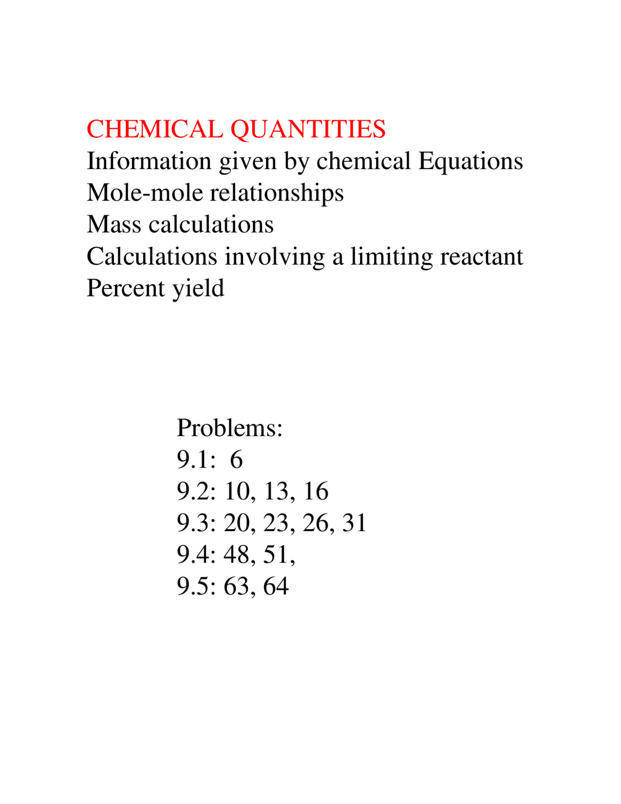 Chemical Quantities - General Chemistry - Lecture Notes | CHEM 110 ...
