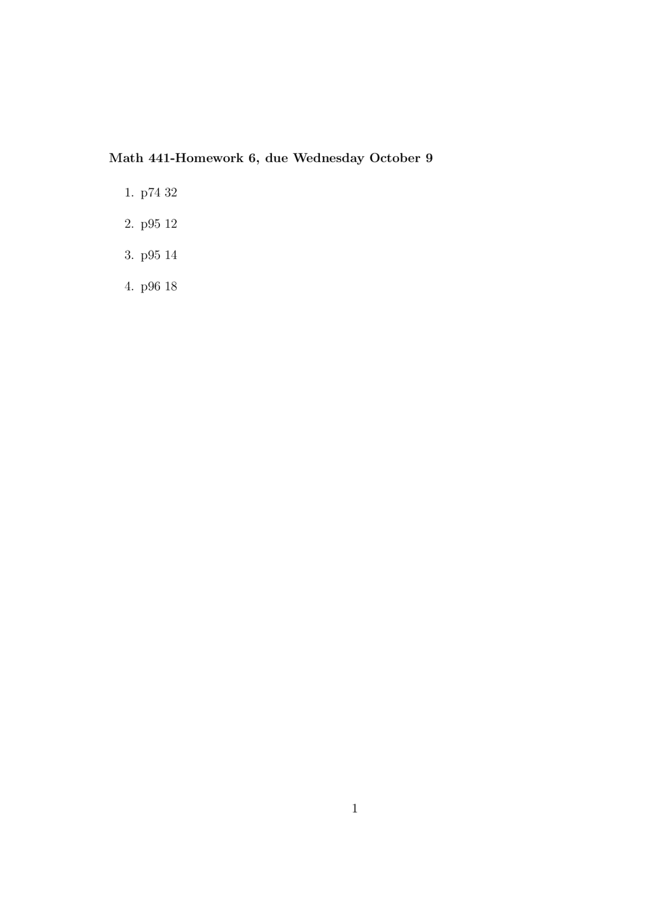 Assignment 6 Questions Differential Equations Math 441 Docsity