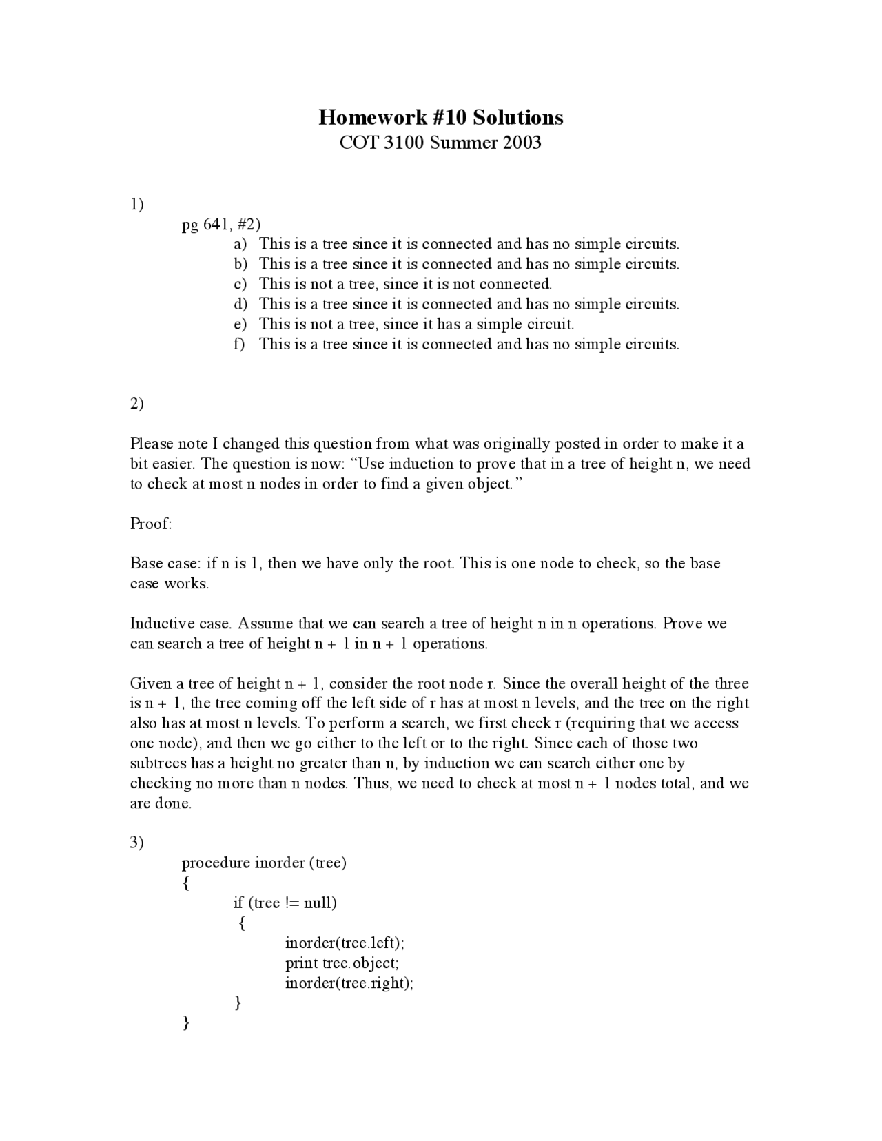 Homework 10 With Solutions For Applied Discrete Structure Cot 3100