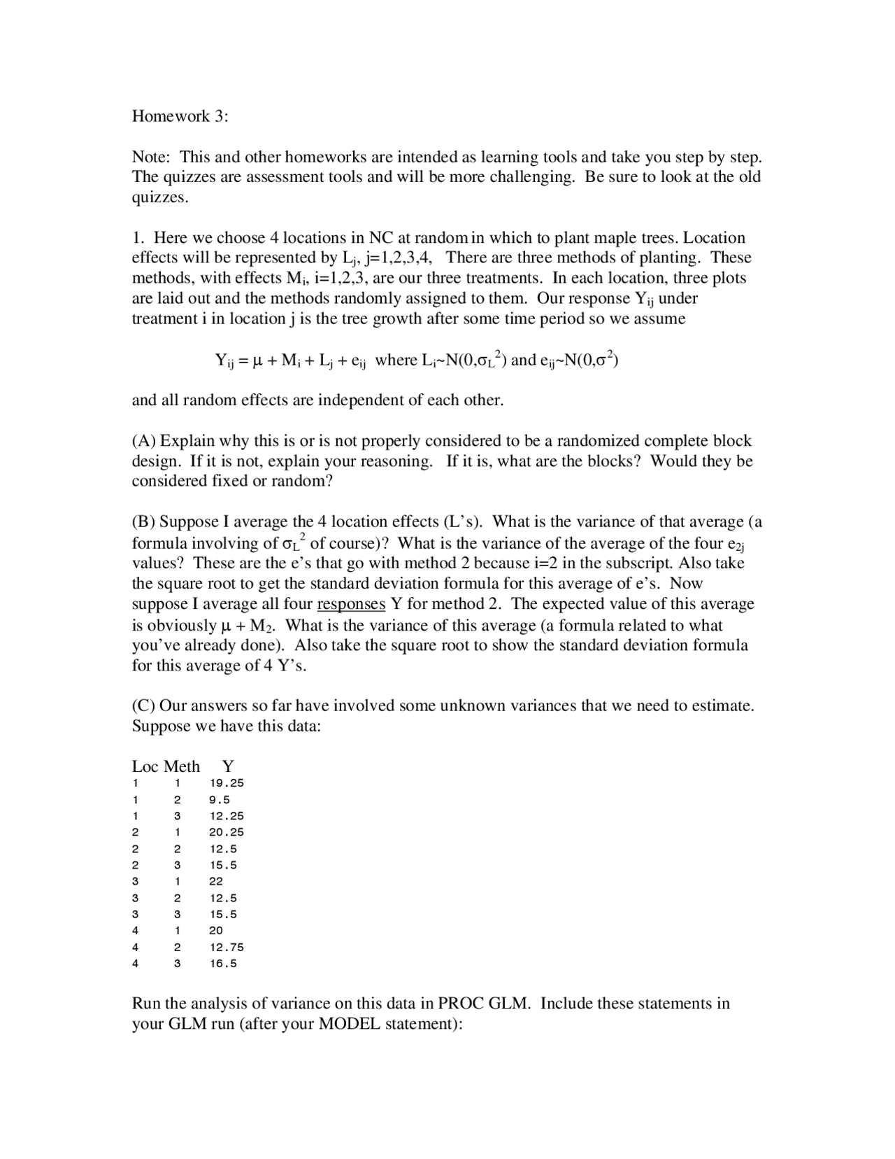Analysis of Variance for Maple Tree Growth: Randomized Complete Block Design - Prof. David ...
