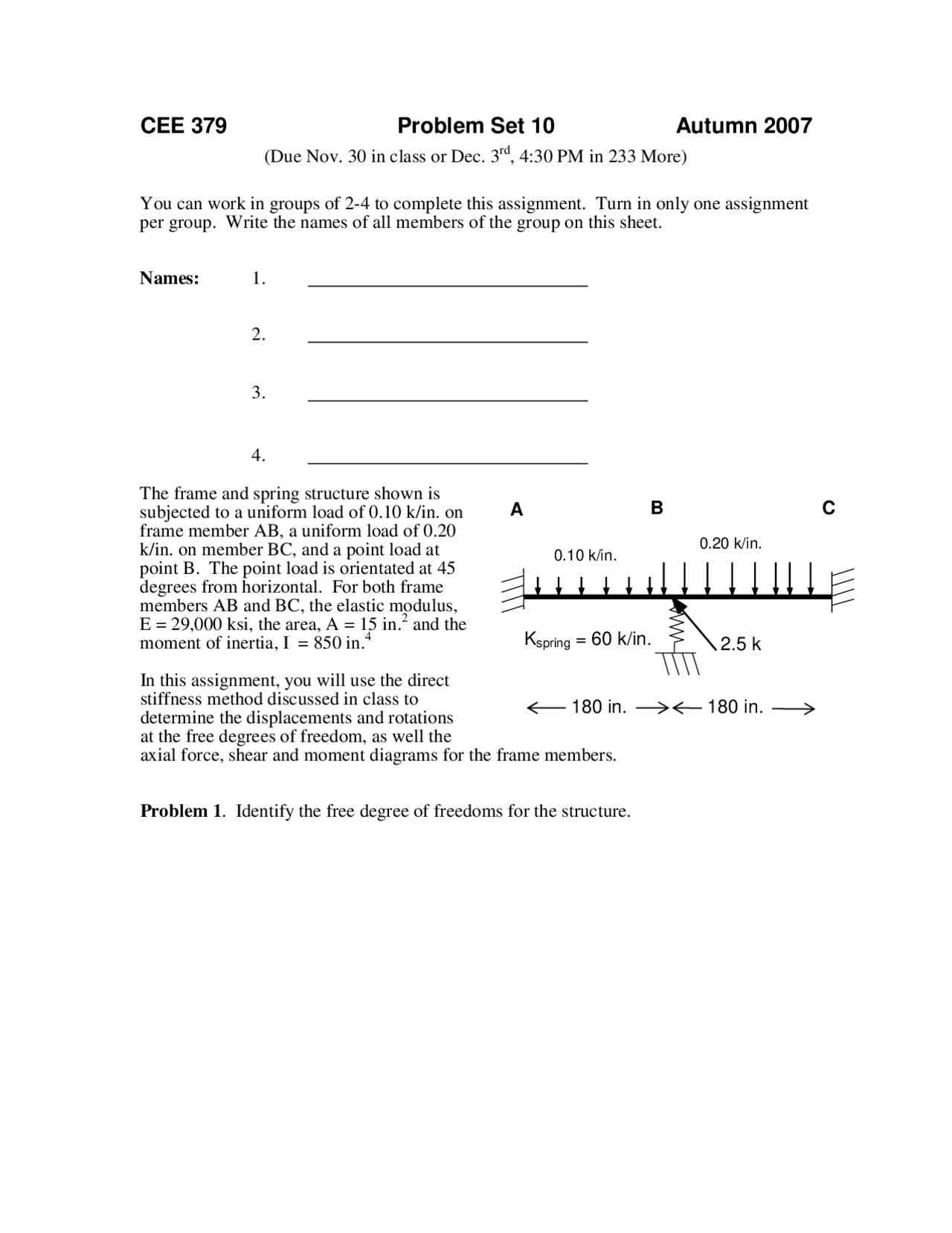 7 Problems On Elementary Structure I Practice Assignment 10 Cee 379