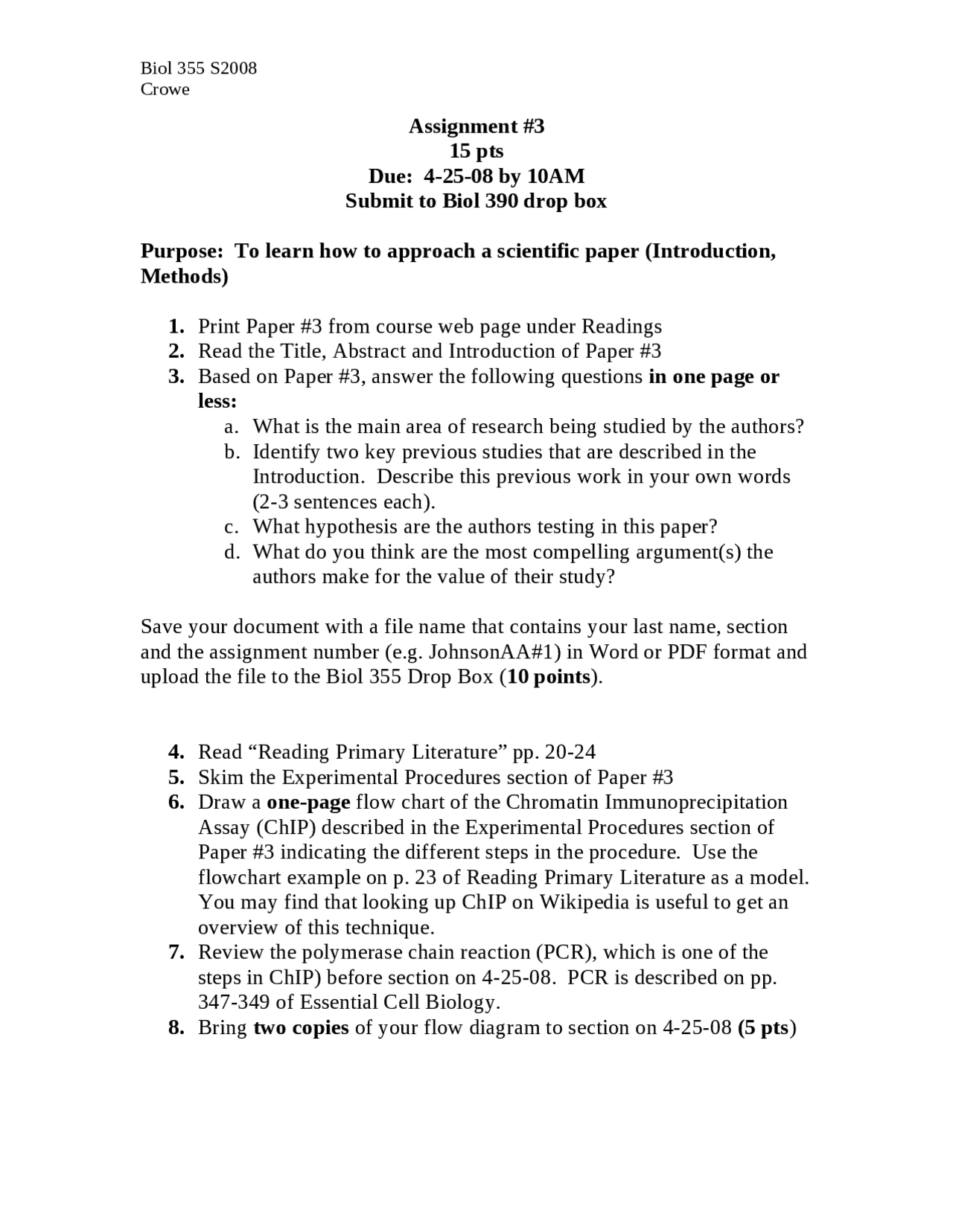 Assignment 3 Sample Questions Foundation In Molecular And Cellular