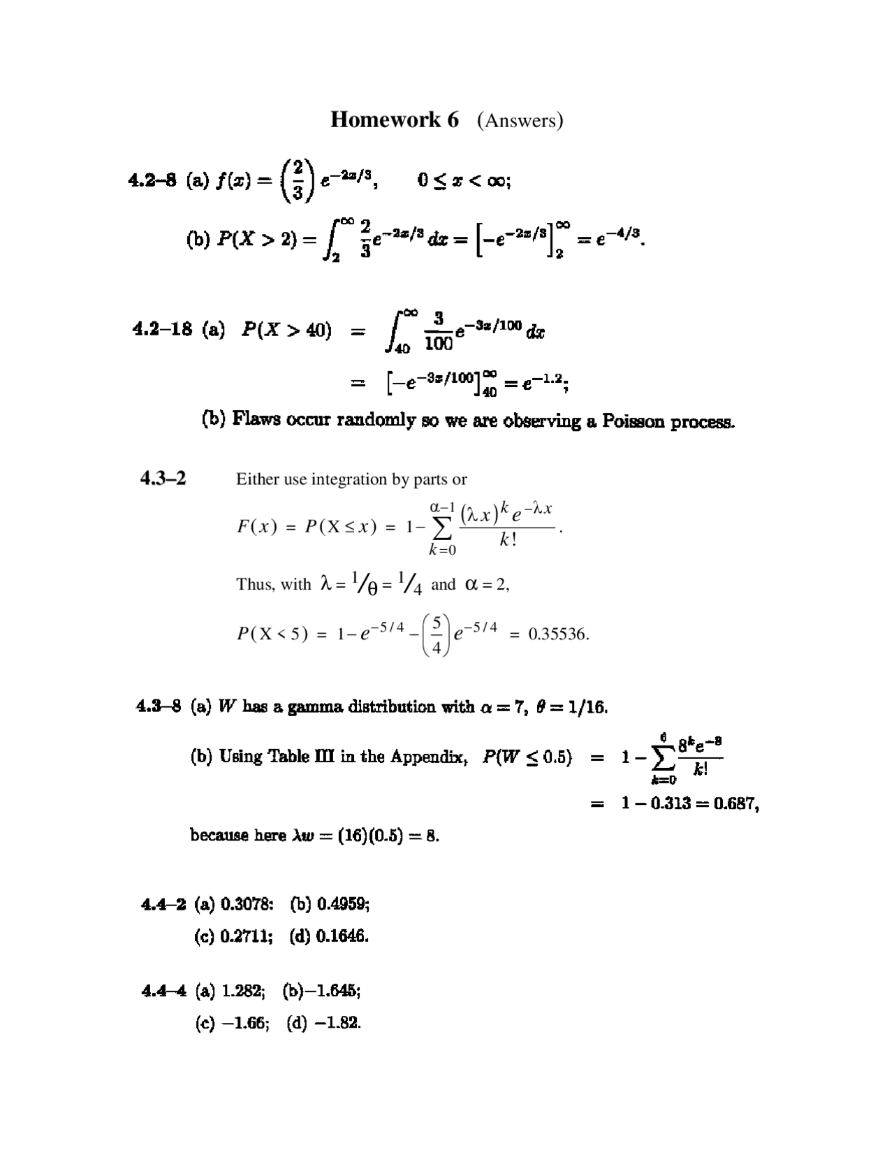 8 Solved Problems on Statistics and Probability I - Assignment 6 | STAT 400 - Docsity