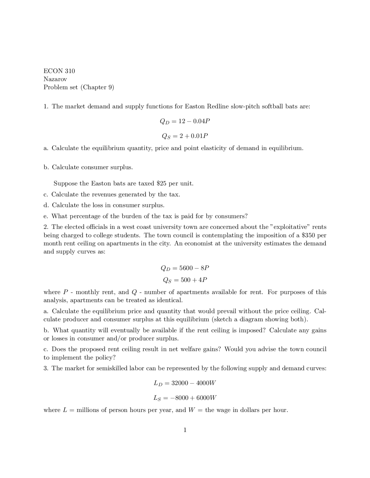 Problem Set Questions Microeconomics Theory And Applications Econ