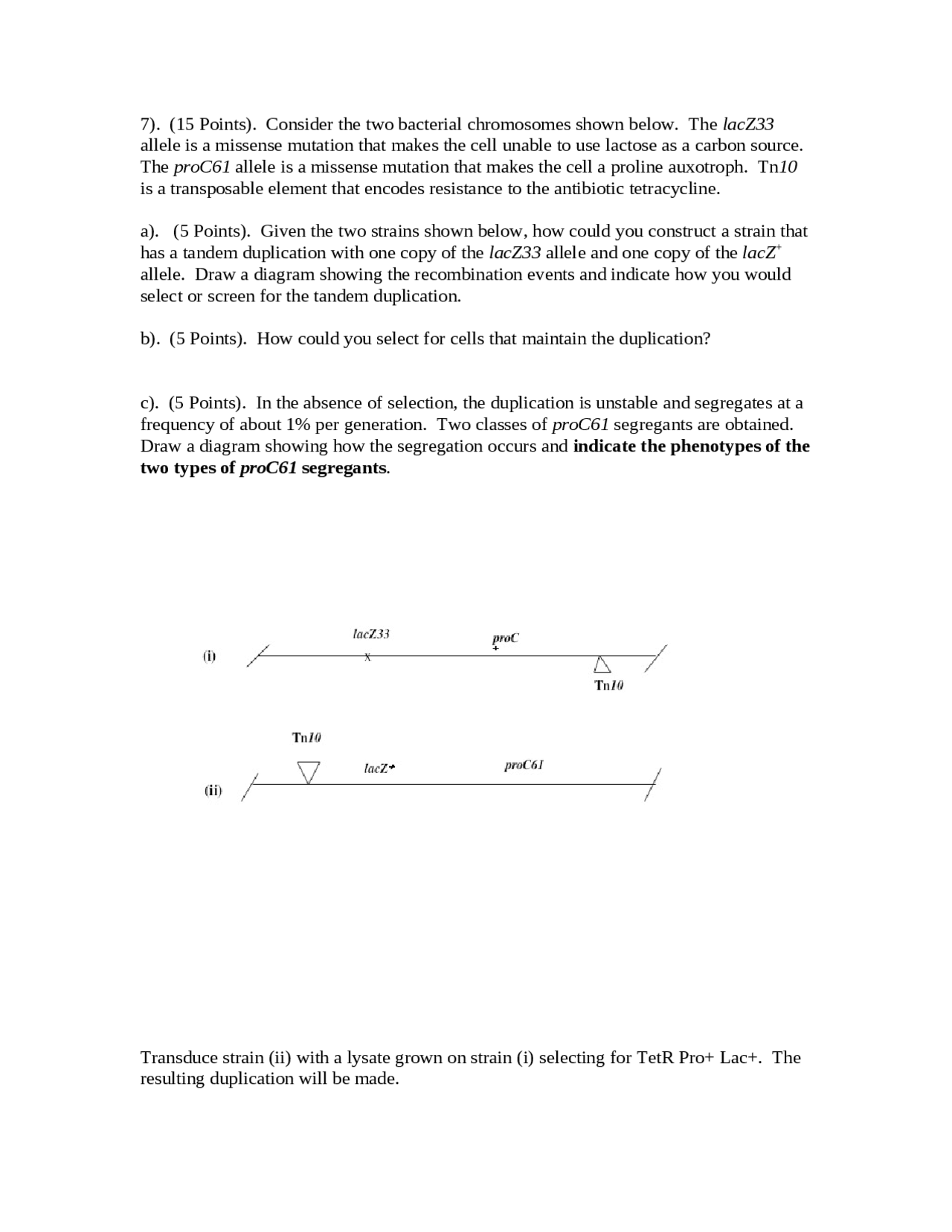 Problem On Microbial Genetics Exam 3 Mcb 421 Docsity