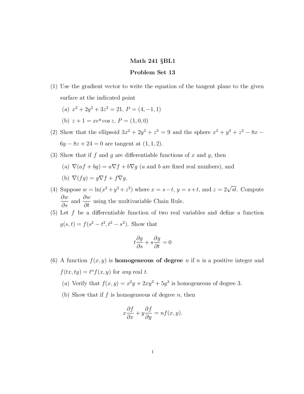 6 Problems On Partial Fractions Assignment 13 Math 241 Docsity