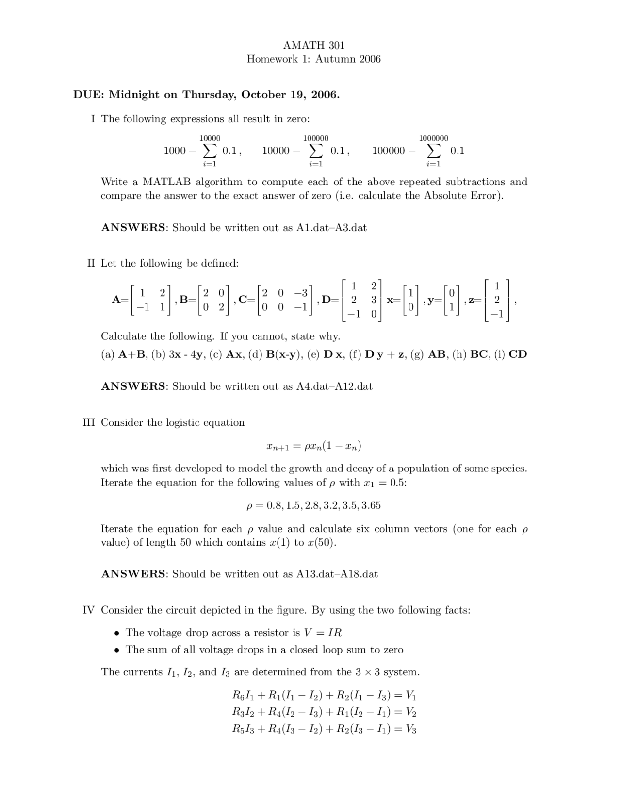 Solved Questions On Beginning Scientific Computing Assignment 1