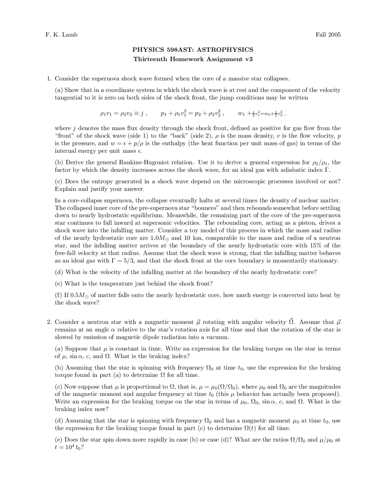 Problem Set 13 For Elastic Waves Phys 598 Docsity