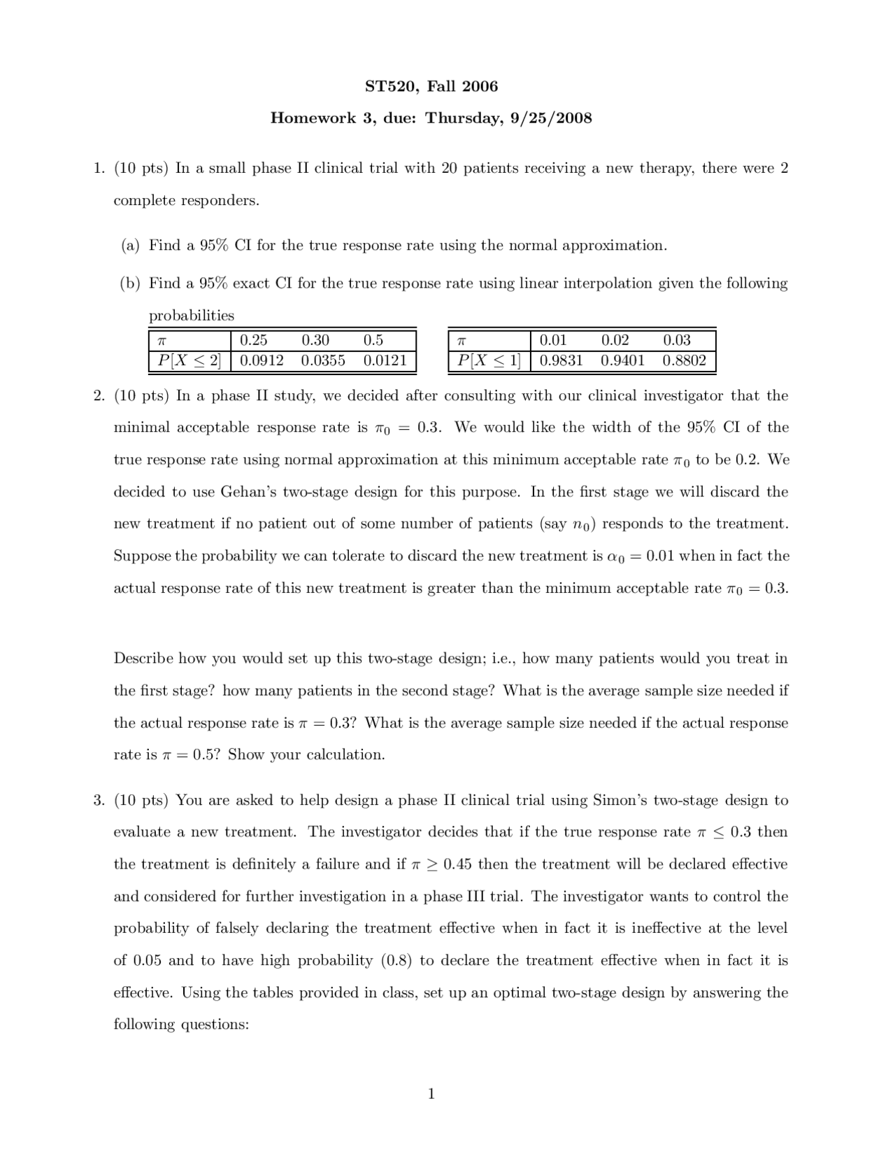 Homework 3 Statistical Principles Of Clinical Trials And Epidemiology