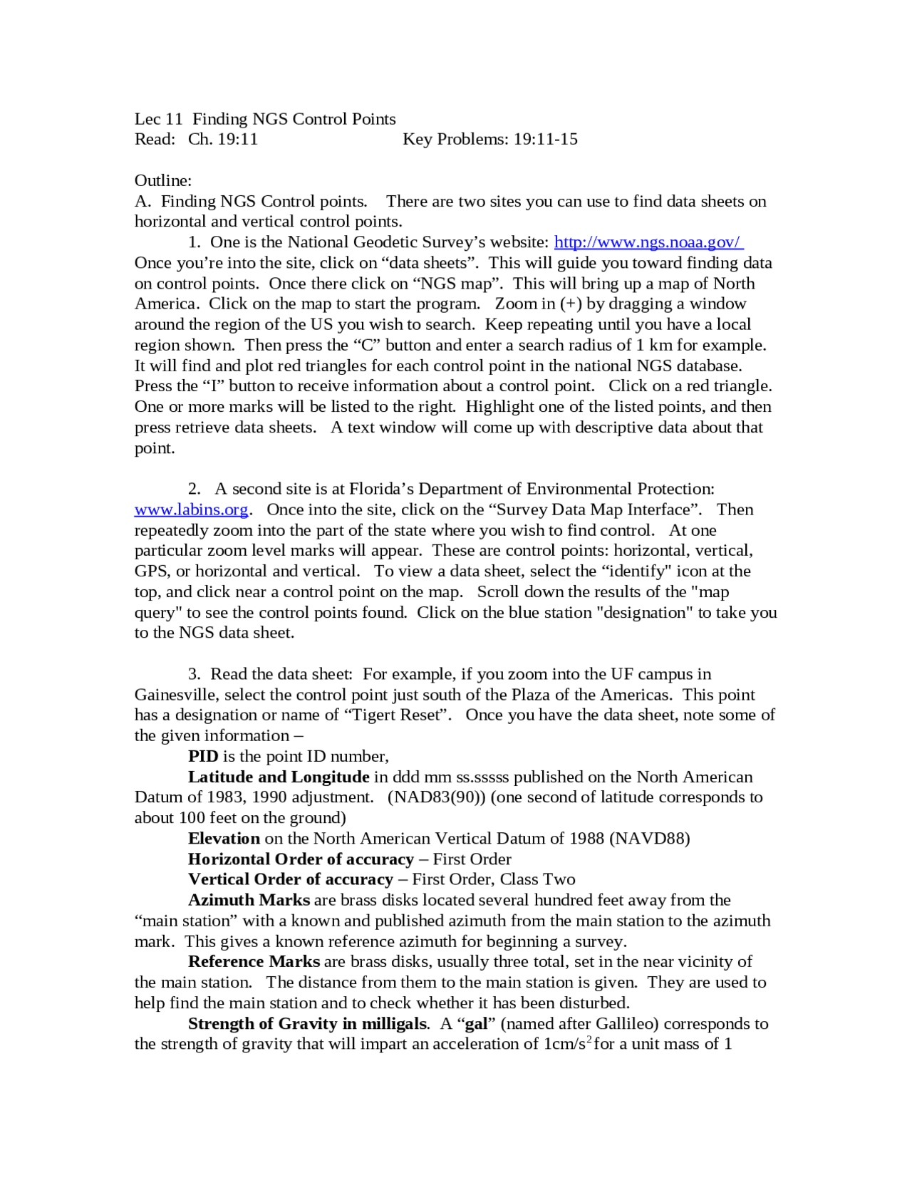 Finding Control Points in NGS: Data Sheets and Information | Study ...