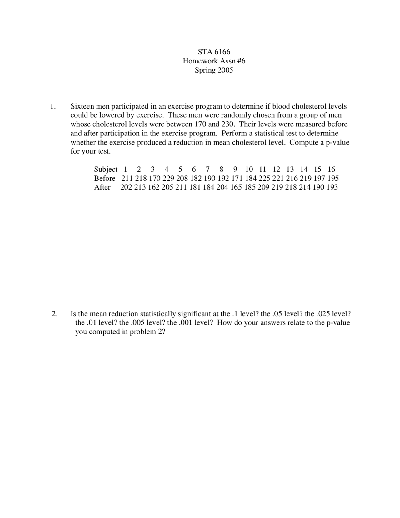 Statistical Analysis of Cholesterol Levels and Engine Horsepower | Assignments Data Analysis ...