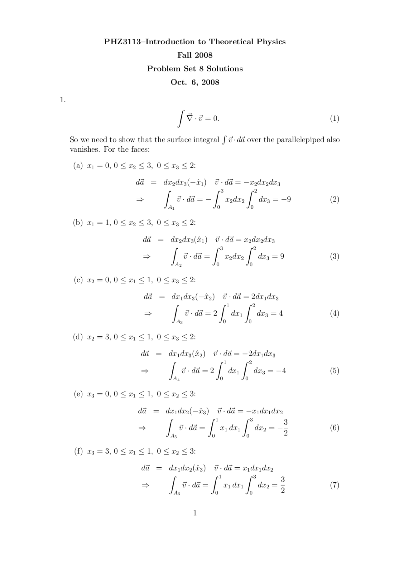 Introduction To Theoretical Physics Problem Set 8 With Solutions