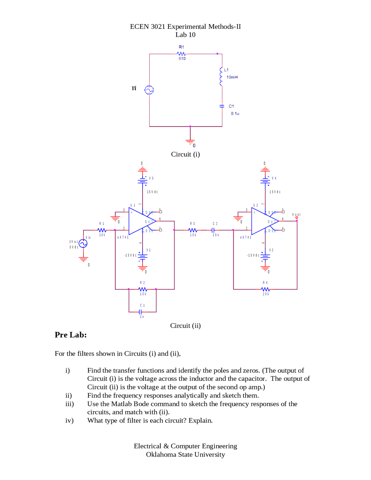 Experimental Methods 2 Laboratory 10 Ecen 3021 Docsity