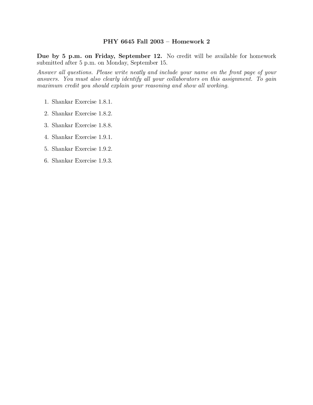 Homework 2 For Quantum Field Theory I Phy 6645 Docsity