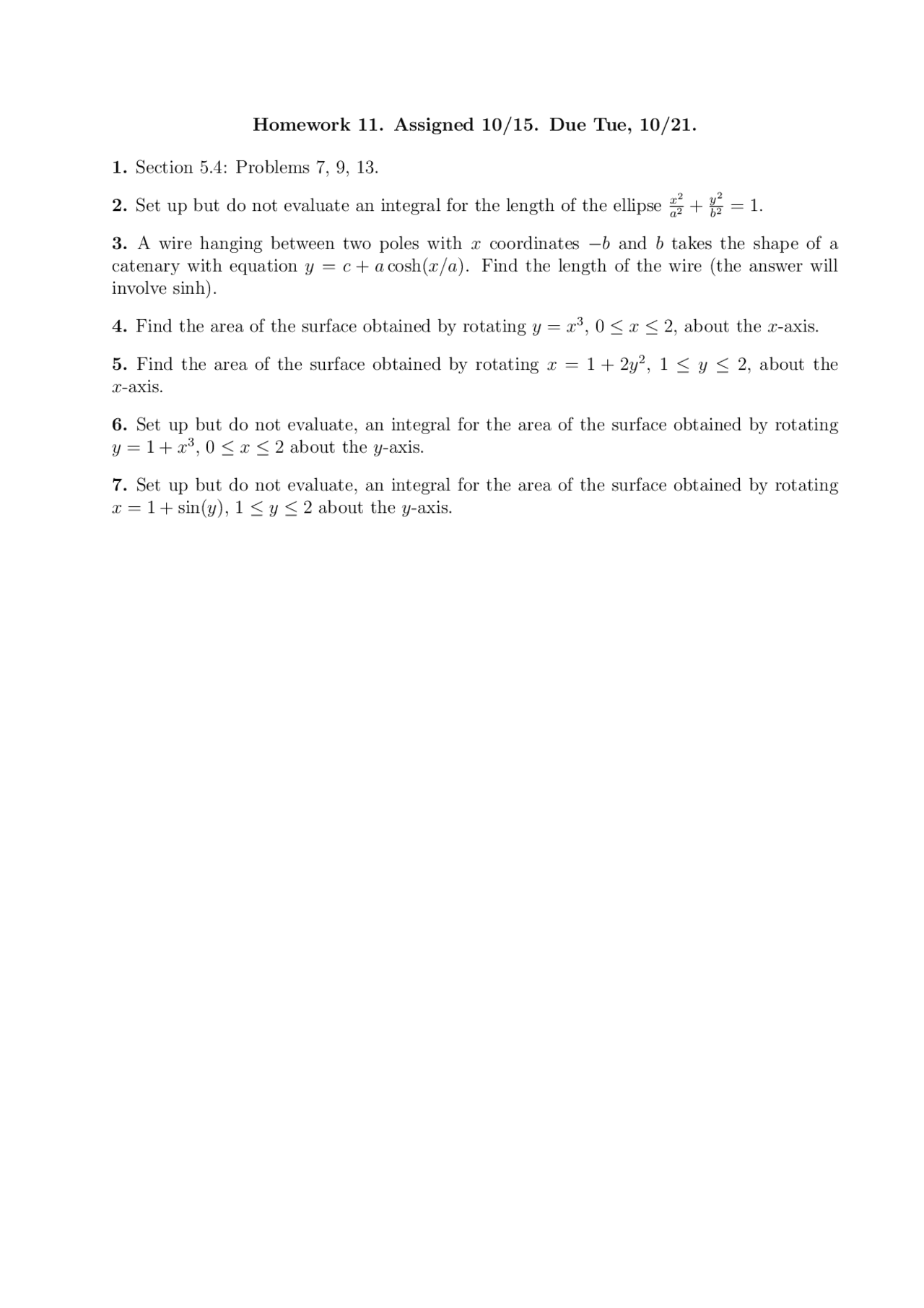 7 Questions To Evaluate An Integrals In Calculus Ii Homework 11