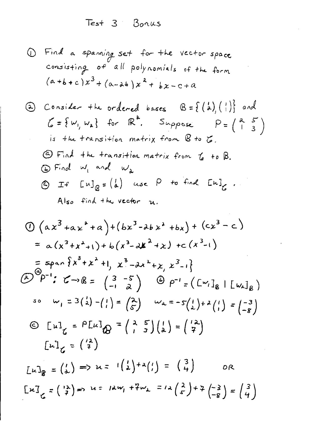 Find Spanning Set and Transition Matrix | Introduction to Linear ...
