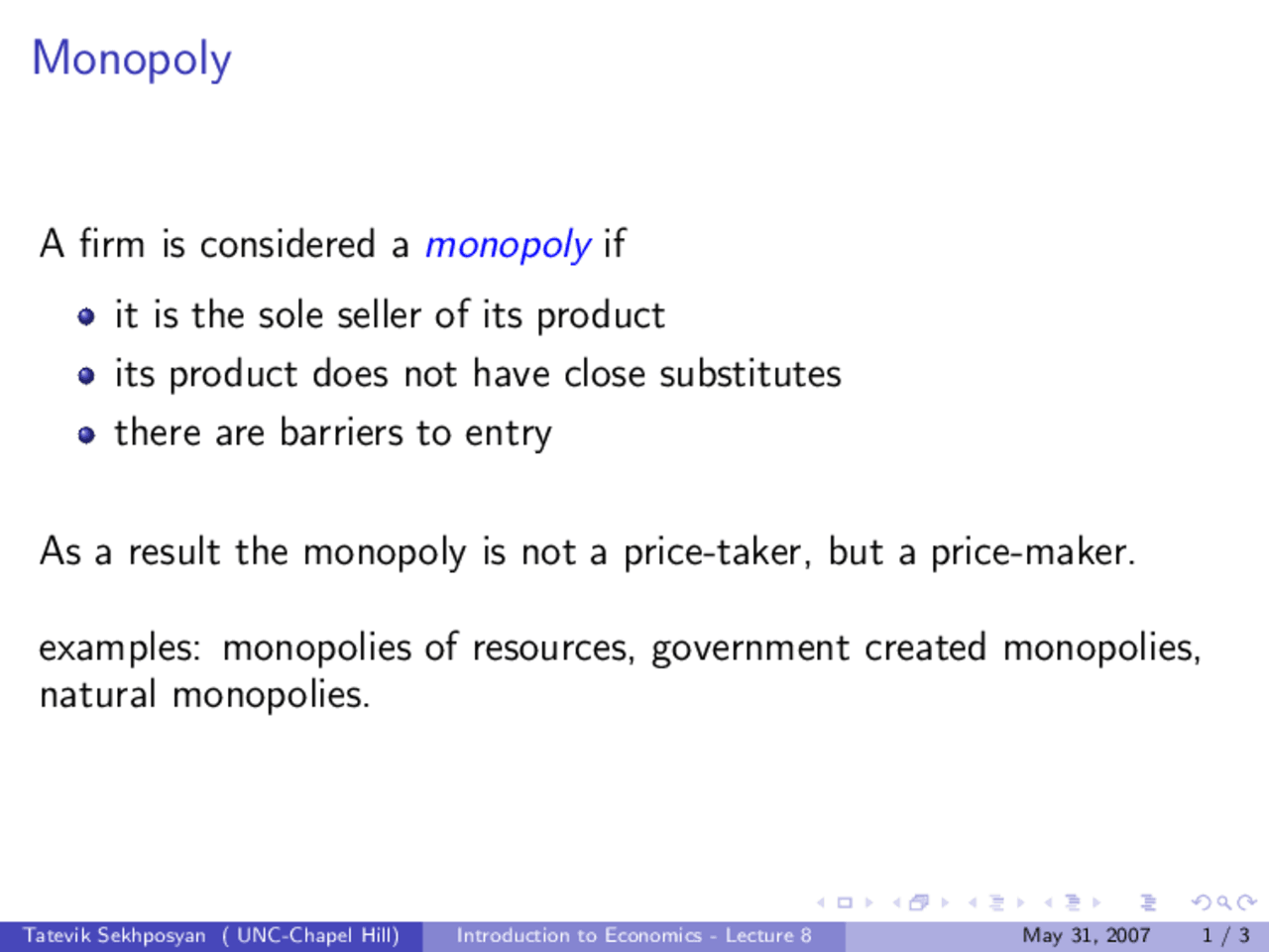 Monopoly And Profit Maximization Lecture Slides Econ 101 Docsity
