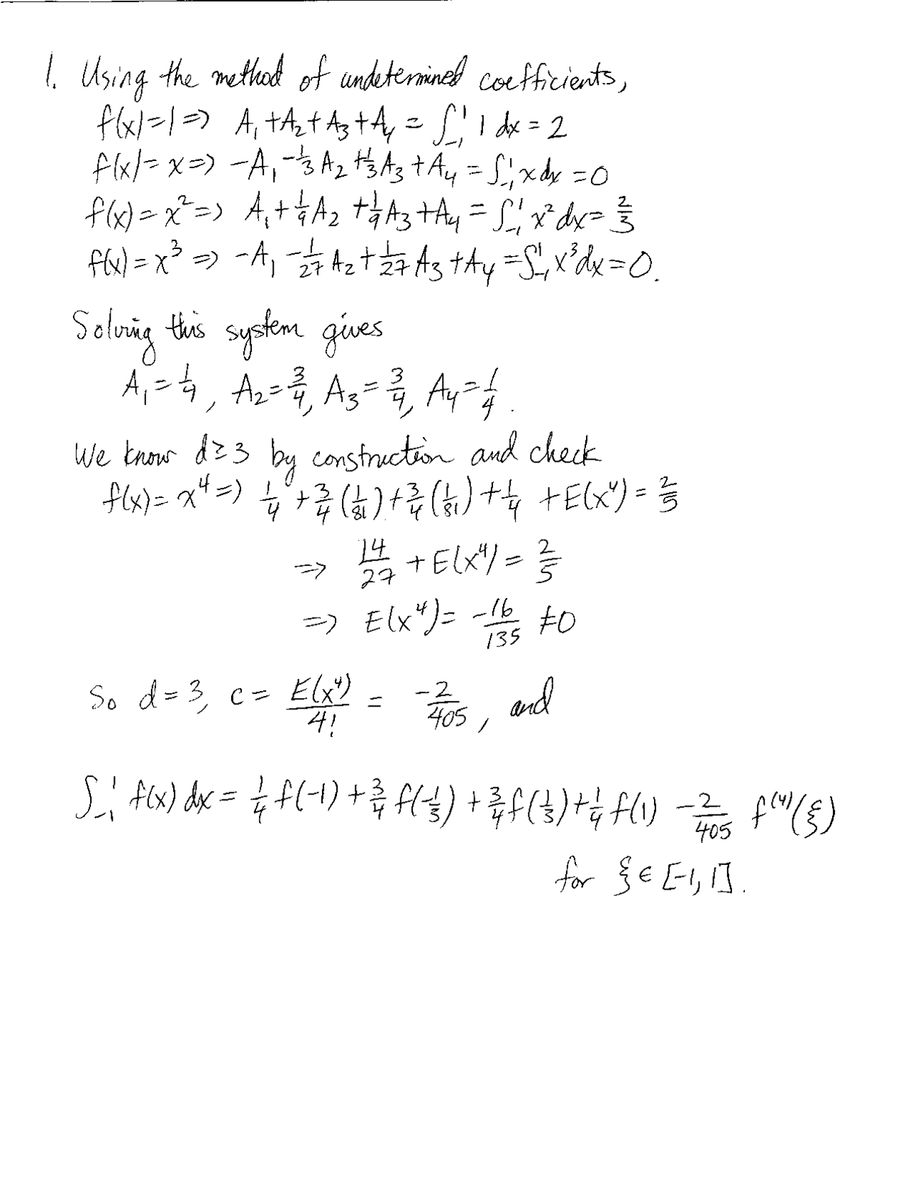 Handwritten Assignment With Solutions For Numerical Analysis I Math