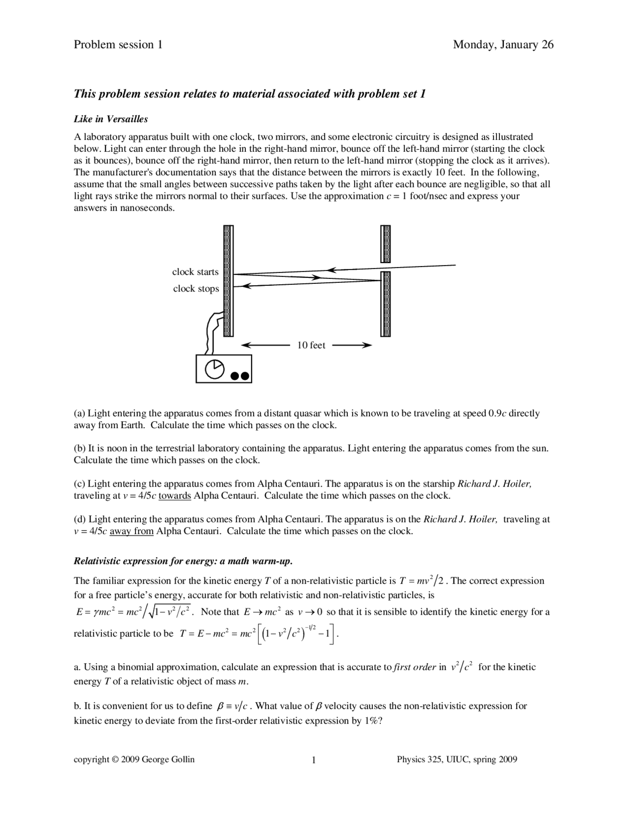 Relativistic Expressions For Energy Assignment Phys 325 Docsity