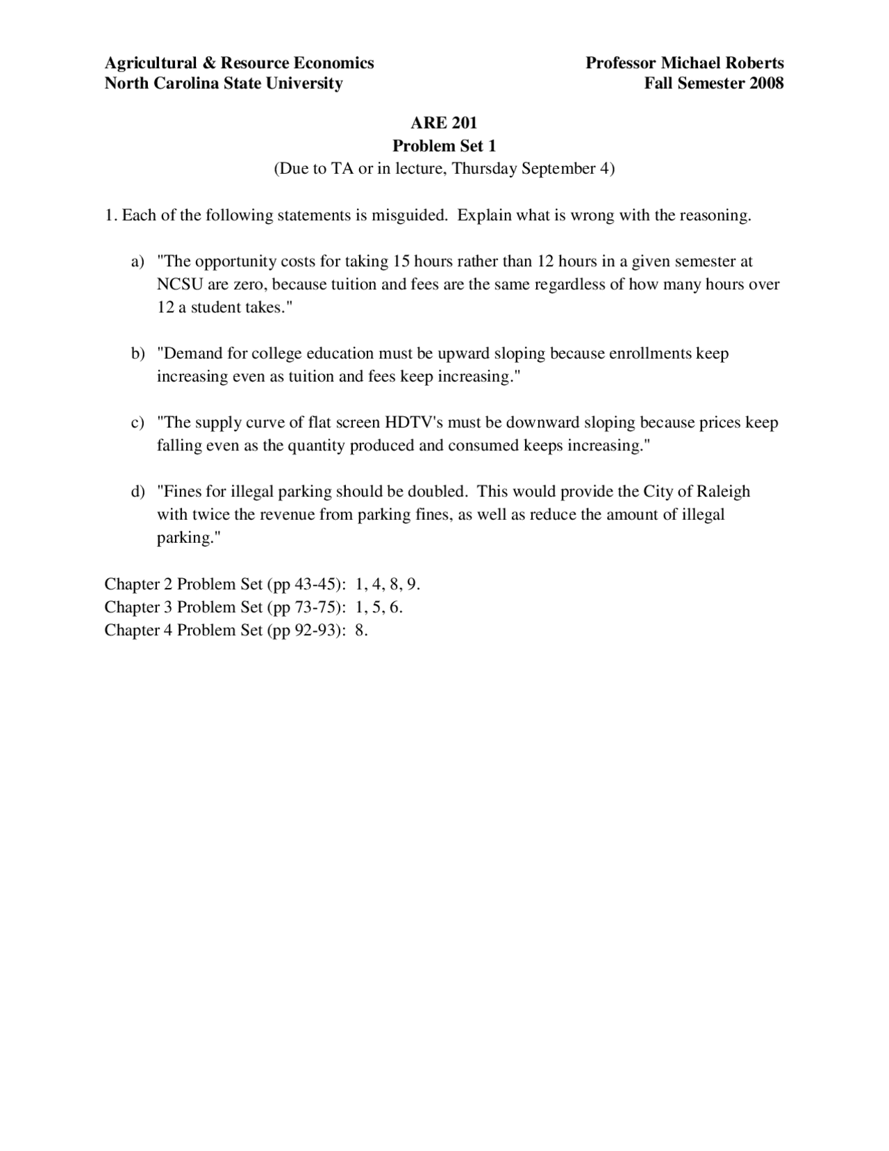 Assignment 1 Problems Set Introduction To Agricultural Are 201