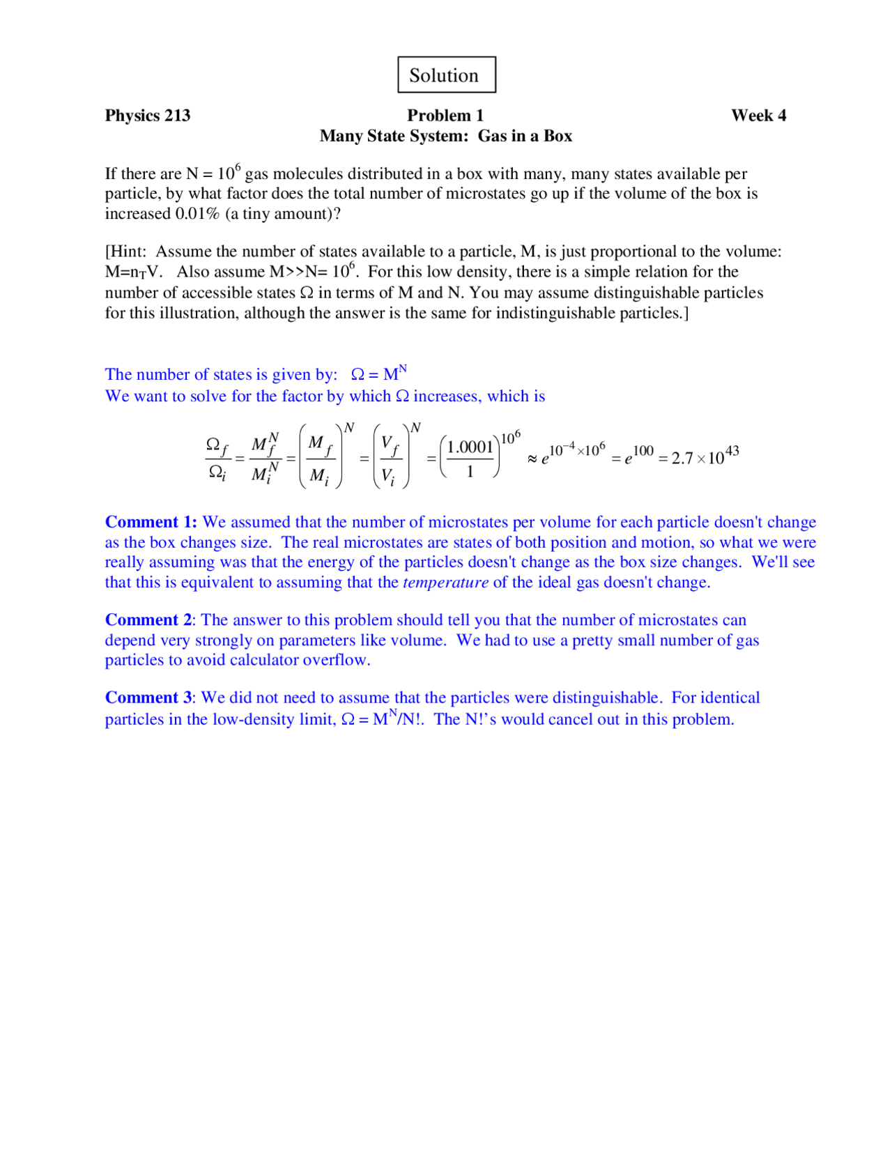 Assignment 4 Solutions Thermal Physics Phys 213 Docsity