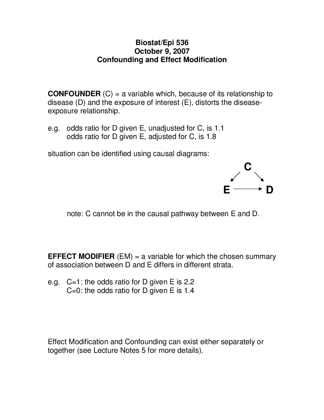 Confounding and Effect Modification - Categorical Data Analysis in ...